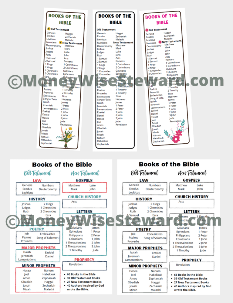 The 66 Books of the Bible in Order Plus! Free Printable