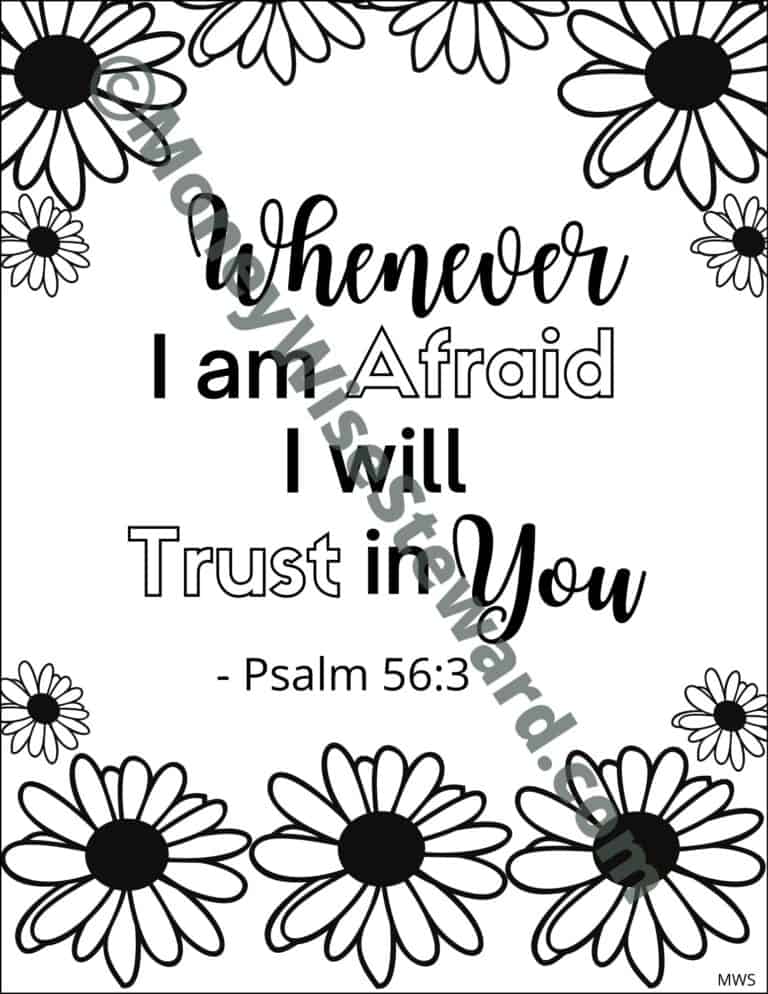 Psalm 56 3 Page Coloring Pages Sketch Coloring Page