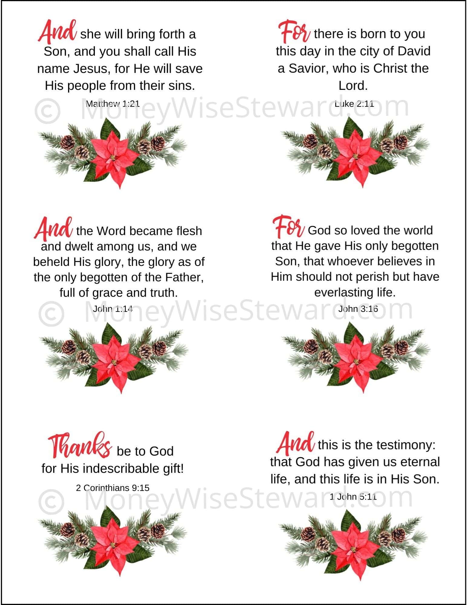 Free Christmas Scripture Printable